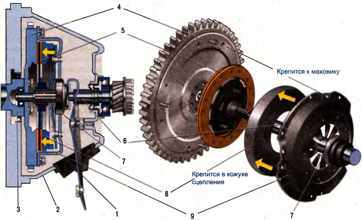 Устройство сцепления автомобилей (Устройство легковых авто)