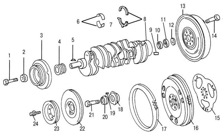 Flywheel or drive disc (automatic transmission models) (Mercedes-Benz ...