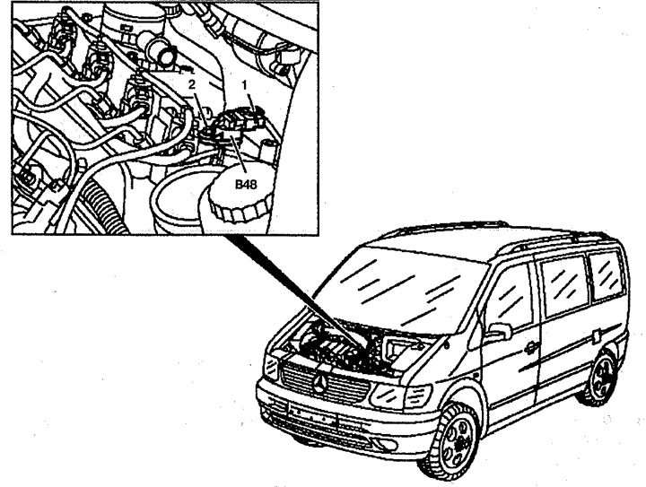 Camshaft speed sensor (Mercedes-Benz Vito 1 1996-2003: Diesel engines 2 ...