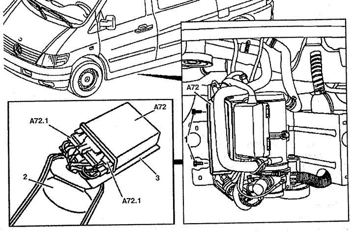 Additional heater control unit (Mercedes-Benz Vito 1 1996-2003 ...