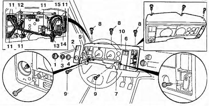Instrument panel (Mercedes-Benz Vario 814D 1996-2003, diesel: Body and ...