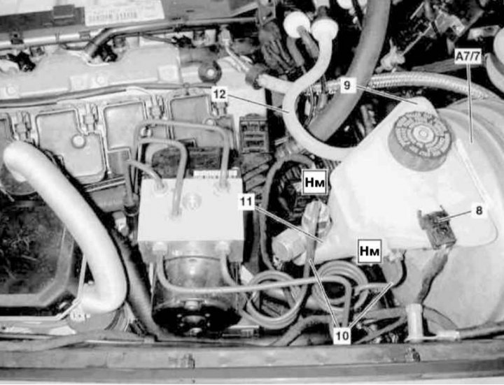 Removal and installation the brake booster and the BAS diaphragm stroke ...