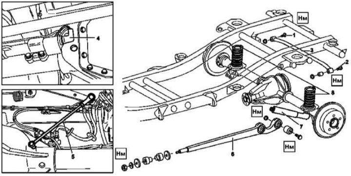 Removal and installation of the rear axle assembly (Mercedes-Benz W463 ...