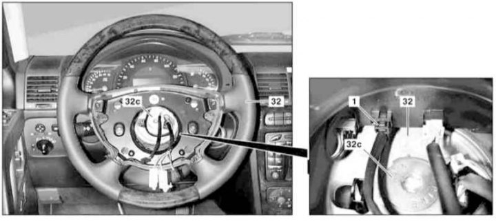 Removal and installation the steering wheel (Mercedes-Benz W463 ...
