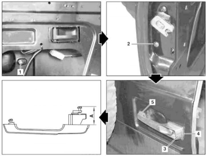 Removal and installation exterior door handles (Mercedes-Benz W463 ...