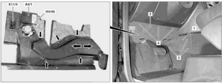 Removal and installation lower instrument panel covers (Mercedes-Benz ...