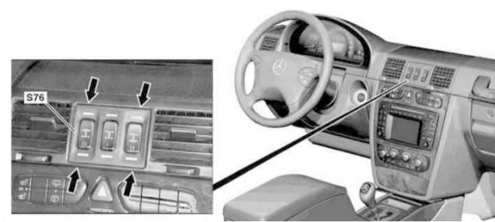 Removal and installation the differential lock switch panel (Mercedes ...